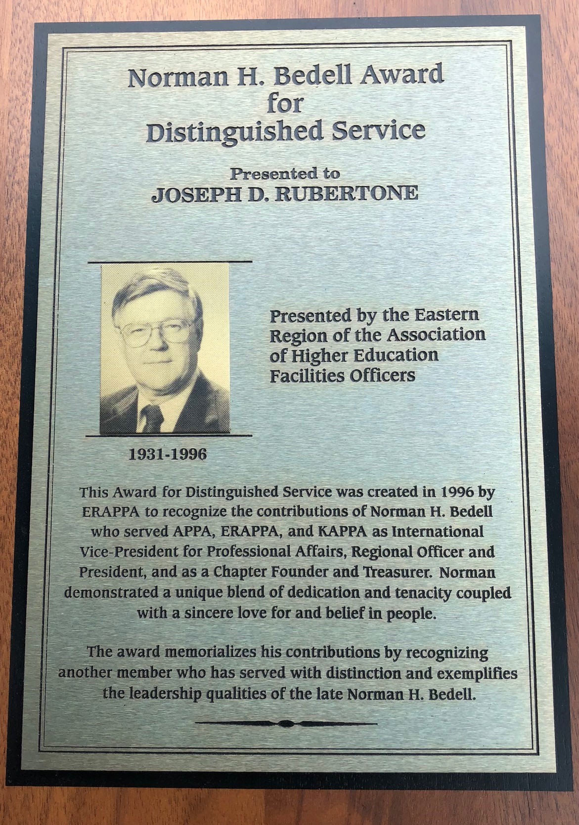 Norman Bedell Award - Erappa
